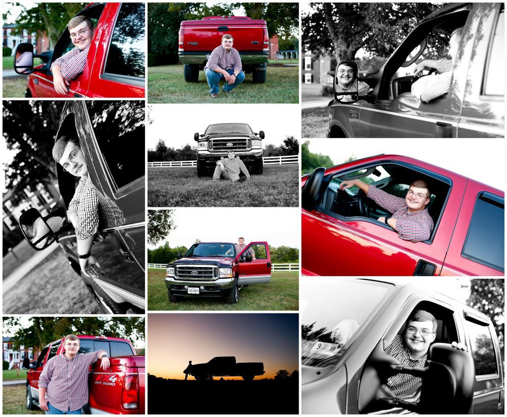 Monticello High School Senior Portraits With Pickup Truck in Fluvanna